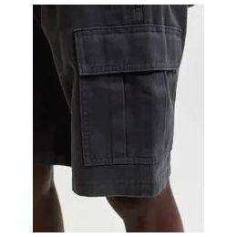 Jack & Jones PlusSize Cargoshorts "JPSTCOLE HUDSON BELTED CARGO SHORT PLS", Herren, Gr. 42 (4XL), N-Gr, schwarz, Web, Obermaterial: 100% Baumwolle, JACK & JONES PLUSSIZE, unifarben, relaxed fit, Hosen