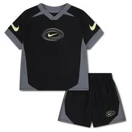 T-Shirt & Shorts Nike SPORTSWEAR "NKB B NK DF SWOOSH LOVE SHORT", M&auml;dchen, Gr. 110, schwarz, Obermaterial: 100% Polyester, KOB Set-Artikel, f&uuml;r Kinder, f&uuml;r sportliche Aktivit&auml;ten, sportlicher Stil