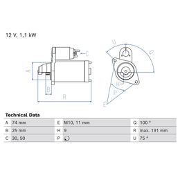 Bosch Starter 0986025680 f&uuml;r TOYOTA