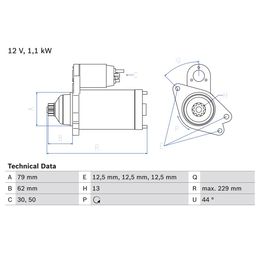 Bosch Starter 0986029110 f&uuml;r VW