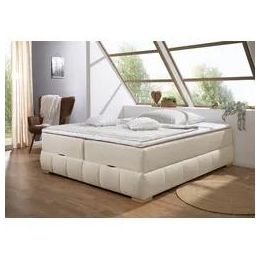 Boxbett OTTO HOME "Wehma ohne Kopfteil inkl. Bettkasten, auch in &Uuml;berl&auml;nge erh&auml;ltlich", beige, Komplettbetten, Struktur, Liegefl&auml;che B/L: 180cm x 200cm, Gewicht bis: 120 kg H4, 7-Zonen-Tonnentaschen-Federkernmatratze, in H2, H3 & H4 w&auml;hlbar, inklusive Topper, B:184cm L:204cm