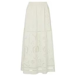 Midirock RAFFYA "Georgina Lace Paneled Maxi Skirt Damen", Damen, Gr. 38, wei&szlig;, 100% Baumwolle, R&ouml;cke