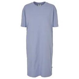 Shirtkleid Urban Classics "Urban Classics Damen Ladies Organic Oversized Slit Tee Dress", Damen, Gr. XS, US-Gr&ouml;&szlig;en, violablau, 100% Baumwolle, unifarben, oversize, Rundhals, Kleider Shirtkleid