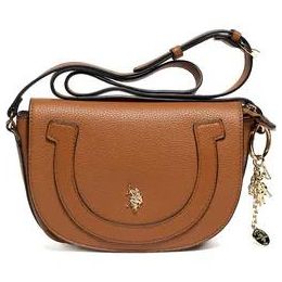 Schultertasche U.S. Polo Assn. "LAWSON FLAP CROSSBODY BAG Damen", Damen, Gr. B/H/T: 6cm x 15cm onesize, tan, Polyurethan, Taschen Schultertasche, Schultertasche Damen, Abendtasche, Fashion, Lifestyle, Sale