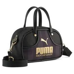 Tragetasche Puma "Puma 1976 2,5 l Mini-Tragetasche Damen", Damen, Gr. B/H/T: 10,5cm x 13,5cm x 9,5cm onesize, schwarz archive gold gelb, Polyester, Taschen