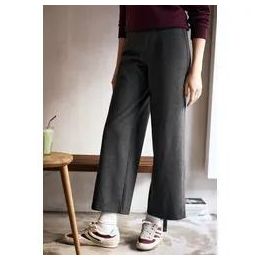 Culotte STREET ONE STUDIO, Damen, Gr. 34, L&auml;nge 30, gravel grau meliert, Stoff, 67% Polyester, 28% Viskose, 5% Elasthan, unifarben, comfort fit kn&ouml;chellang, Hosen Culotte, mit Nadelstreifenmuster