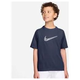 T-Shirt Nike "B NK DF MULTI SS TOP HBR", M&auml;dchen, Gr. M, midnight nav, Jersey, Obermaterial: 100% Polyester, normal, Rundhals, Shirts T-Shirt, f&uuml;r Kinder, sportlicher Stil, Kurzarm, Rundhalsausschnitt
