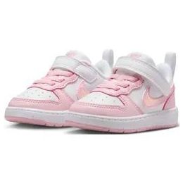 Sneaker Nike SPORTSWEAR "COURT BOROUGH LOW RECRAFT (TD)", M&auml;dchen, Gr. 27, pink (wei&szlig;, pink), Synthetik, Textil, Schuhe Sneaker, Design auf den Spuren des Air Force 1, f&uuml;r Kinder