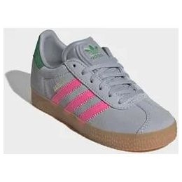 Sneaker Adidas ORIGINALS "GAZELLE", M&auml;dchen, Gr. 29, halo silber, lucid pink, gr&uuml;n, Leder, Synthetik, Schuhe Sneaker, f&uuml;r Kinder