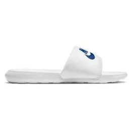 Badesandale Nike SPORTSWEAR "VICTORI ONE SLIDE", Herren, Gr. 47,5, wei&szlig;, Synthetik, kontrastfarbene Details, unifarben, Schuhe Schlappen Badelatschen Pantolette, Badelatschen