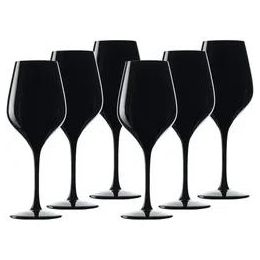 Weinglas ST&Ouml;LZLE "Weingl&auml;ser Exquisit 350 ml 6er Set schwarz", schwarz, Glas, Trinkgef&auml;&szlig;e, Weinglas