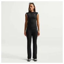 Sporthose Nike SPORTSWEAR "W NK FLARED PANT GLS", Damen, Gr. XL, N-Gr, schwarz, Obermaterial: 89% Polyester, 11% Elasthan, Hosen Sporthose, ausgestelltes Bein, sportlicher Stil