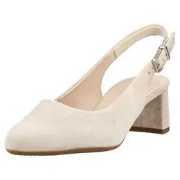 Slingpumps Gabor COMFORT "Gabor Comfort Pumps Veloursleder", Damen, Gr. 37, creme, Veloursleder, Schuhe Slingpumps