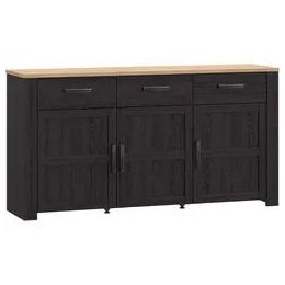 Sideboard FORTE "Bohol, Sideboard, Soft-Close, Stauraum", riviera eiche, cabazone eiche, B:166,1cm H:87cm T:42cm, Spanplatte, Sideboards, Sideboard, B/H/T 166,1/87/42cm, 3 T&uuml;ren, 3 SK