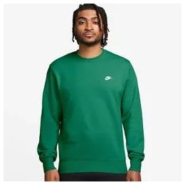 Sweatshirt Nike SPORTSWEAR "M NK CLUB BB CREW", Gr. XL, malachite, Jersey, Obermaterial: 80% Baumwolle, 20% Polyester, normal, Rundhals, Sweatshirts Sweatshirt, sportlicher Schnitt, aus Baumwolle und Polyester, kurze &Auml;rmel
