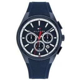 Multifunktionsuhr Tommy Hilfiger "Sam", blau, Armbanduhren, Herren, Quarzuhr, Armbanduhr, Herrenuhr, Silikonarmband, analog, Tag