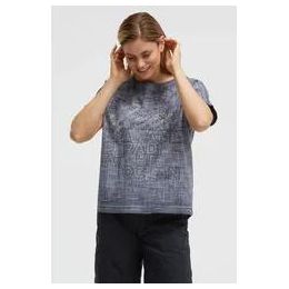 Schlupfbluse SOCCX, Damen, Gr. XL/XXL, blau, Web, Material: 100% Baumwolle, bedruckt, regular fit normal, Rundhals, weit gerader Abschluss, Blusen Schlupfbluse, mit &uuml;berschnittener Schulter