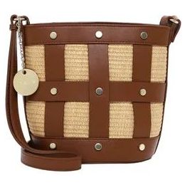 Beuteltasche Tamaris "Beutel TAS Kirsti", Damen, Gr. B/H/T: 23cm x 21cm x 14cm 0, braun (cognac 700), Polyurethan, Taschen Beuteltasche