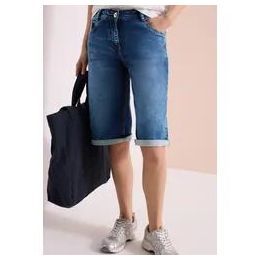 Loose-fit-Jeans Cecil, Damen, Gr. 27, mid blau used wash, Jeans, 78% Baumwolle, 20% Polyester, 2% Elasthan, unifarben, kurz, Jeans, High Waist