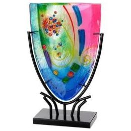 Tischvase Gilde "Vase oval Cool", mehrfarbig, B:22cm H:34,5cm T:9,5cm, Glas, Vasen