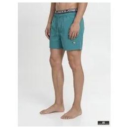 Jack & Jones Badeshorts JACK & JONES "JPSTMAUI SURF DOUBLE WB SWIM SHORTS", Herren, Gr. XS, N-Gr, colonial blau, Polyester, Badehosen Badeshorts