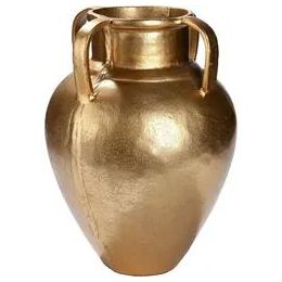 Tischvase Gilde "Vase Antigua mit 4 Henkel", goldfarben, B:25cm H:33cm T:25cm &Oslash;:25cm, Aluminium, Vasen