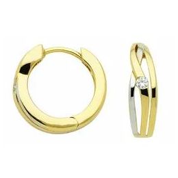 Adelia&acute;s Paar Creolen ADELIA ́S "Creolen Ohrringe 333 Gold ( 8K ) mit Zirkonia &ndash; Goldohrringe", silber, Ohrringe, Damen, Damen, Gold, Goldohrringe