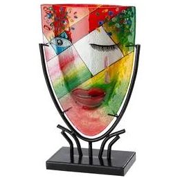 Tischvase Gilde "Gesichtsvase oval Dreaming", mehrfarbig, B:22cm H:34,5cm T:9,5cm, Glas, Vasen