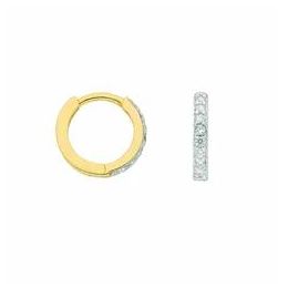 Adelia&acute;s Paar Creolen ADELIA ́S "Creolen Ohrringe 333 Gold ( 8K ) mit Zirkonia &ndash; Goldohrringe", silber, Ohrringe, Damen, Damen, Gold, Goldohrringe
