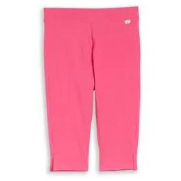 Caprileggings Tom Tailor, M&auml;dchen, Gr. 128, N-Gr, flashy pink, Jersey, Obermaterial: 95% Baumwolle, 5% Elasthan, unifarben, k&ouml;rpernah 3/4-L&auml;nge, Hosen, 2er Pack Caprileggings mit Schlitz