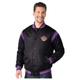 starters Bomberjacke STARTER "Starter Jacke Los Angeles Kings Starter Satin Varsity", Herren, Gr. L, schwarz, Popeline;Jersey, 100% Polyester, Jacken Bomberjacke