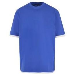 T-Shirt DEF "DEF Herren DEF Visible Layer T-Shirt", Damen, Gr. S, blau, wei&szlig;, 100% Baumwolle, unifarben, normal, Rundhals, Shirts T-Shirt
