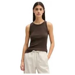 Marc O'Polo T-Shirt MARC O'POLO "aus Organic-Cotton-Rib-Jersey", Damen, Gr. XXS, burnt coffee, Obermaterial: 100% Baumwolle, unifarben, slim fit, Rundhals, Shirts T-Shirt