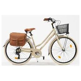Cityrad "Citybike 605 Alu Lady" Gr. 46, beige (beige, beige), VENICE - I LOVE ITALY, Fahrr&auml;der, 46cm, 28 Zoll (71,12cm), f&uuml;r Damen, Kettenschaltung