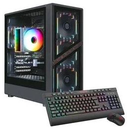 GAMEMAX Gaming-PC "AERIS GB 8119 AMD Ryzen 7 5700X 16GB 480GB SSD RTX 5060", schwarz, Microsoft Windows 11 Home (64 Bit), 16 GB RAM 480 GB SSD, Desktop-PCs, Windows 11