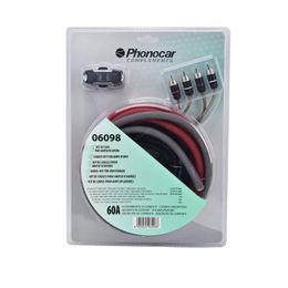 Phonocar Kabel, Cinch Kabel-Set f&uuml;r Verst&auml;rker 21mm&sup2; 60 Amp. 06098
