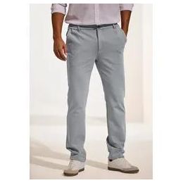 H.I.S. Stoffhose H.I.S "Dehnbund-Hose mit seitlichem Gummizug, auch in gro&szlig;en Gr&ouml;&szlig;en", Herren, Gr. 36, L&auml;nge 32, blaugrau, Jersey, Obermaterial: 73% Baumwolle, 17% Polyamid, 10% Elasthan, comfort fit lang, Hosen Stoffhose, Komfortbund - besonders bequem