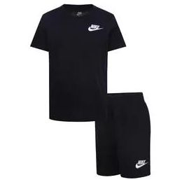 T-Shirt & Shorts Nike SPORTSWEAR "NKN CLUB LBR KNIT SHORT SET", M&auml;dchen, Gr. 86 (18M), schwarz, Sweatware, Obermaterial: 60% Baumwolle, 40% Polyester, unifarben, KOB Set-Artikel, f&uuml;r Kinder