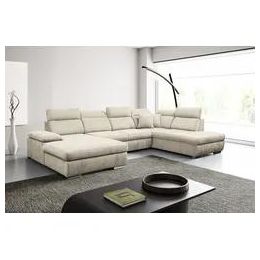 Wohnlandschaft WERK2 "Cordoba inkl. Bett, Bettkasten & Kopfteilfunktion, Breite 359 cm", beige, B:359cm H:86cm T:232cm, Sofas, Wohnlandschaft