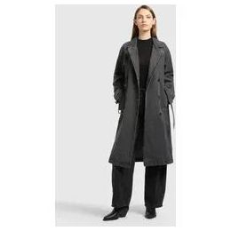 Trenchcoat Khujo "HERA", Damen, Gr. XL, dunkelgrau, Web, 100% Baumwolle, regular fit, eingesetzt abgesteppte Kante verstellbar, M&auml;ntel