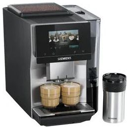 Siemens Kaffeevollautomat "TP725ET7", inox silber metallic, B:30,9cm H:38cm T:46,7cm, Kaffeevollautomaten, farbiges Full-Touch-Display, Doppeltassenfunktion, sehr leise, silber, Kaffeevollautomat