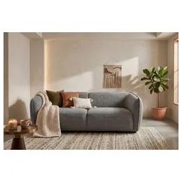 3-Sitzer Home Affaire "OSTRUP, Naturt&ouml;ne, Boucle", graphite, B:221cm H:73cm T:93cm, 100% Polyester, Sofas, Breite 221 cm, organische Form mit sanften Rundungen