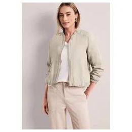 Blouson Street One, Damen, Gr. 44, timeless beige, Stoff, 100% Leinen, unifarben, normal normal, Rundhals, elastischer Bund, Jacken Blouson, aus Leinen