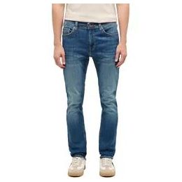 Slim-fit-Jeans Mustang "Herren Style Vegas Slim", Damen, Gr. 34, L&auml;nge 32, 683 mittelblau, Denim/Jeans, 93% Baumwolle, 5% Polyester, 2% Elasthan, unifarben, slim fit, Jeans Slim-fit-Jeans