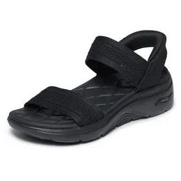 Sandale Skechers "GO WALK ARCH FIT 2.0 SANDAL", Herren, Gr. 36, schwarz unifarben, Textil, Schuhe Sandale, Sommerschuh, Keilsandalette, Urlaubsschuh mit sportiver Sohle