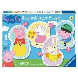Konturenpuzzle Ravensburger "Peppa Pig, Zeit f&uuml;r Spiel und Spa&szlig;", bunt, Puzzles, KinderB:25cm H:35cm, Pappe, Motiv, Made in Europe, B:25cm H:35cm