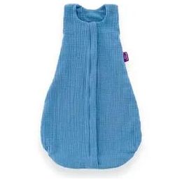 Tr&auml;umeland Babyschlafsack TR&Auml;UMELAND "Sommerschlafsack LIEBMICH Baumwollmusselin, in den Gr&ouml;&szlig;en 60-110", Baby, Gr. L: 60cm, blau (hellblau), Bezug: 100% Baumwolle, Schlafs&auml;cke
