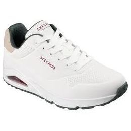 Sneaker Skechers "UNO-SUITED ON AIR", Herren, Gr. 44, wei&szlig;, gr&uuml;n, Lederimitat, Veloursleder, kontrastfarbene Details, Schuhe Sneaker, Freizeitschuh, Halbschuh, Schn&uuml;rschuh mit modischer Keilsohle