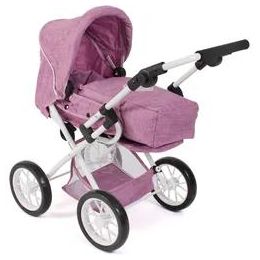 Bayer Chic 2000 Kombi-Puppenwagen CHIC2000 "Leni", rosa (jeans pink), Puppenwagen, KinderB:37cm H:68cm T:64cm, Kunststoff, Metall, Stoff, mit herausnehmbarer Tragetasche, B:37cm H:68cm T:64cm