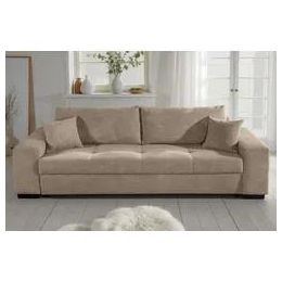 Schlafsofa Collection AB "Kreta, B: 248 cm, Liegefl. 137x195 cm", taupe, B:248cm H:43cm T:87cm, 100%Polyester, Sofas, Schlafsofa, Bettfunktion, Bettkasten & 2 Zierkissen, optional mit Topper